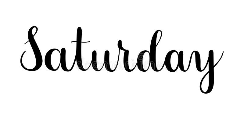 Handwritten Saturday. Vector Text Element Isolated on White Background ...