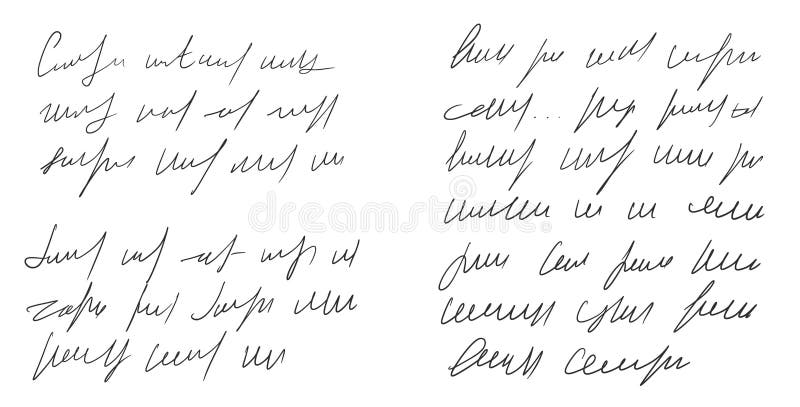 Handwritten Scribble Love Letter. Freehand Rough Text Note Stock Vector ...