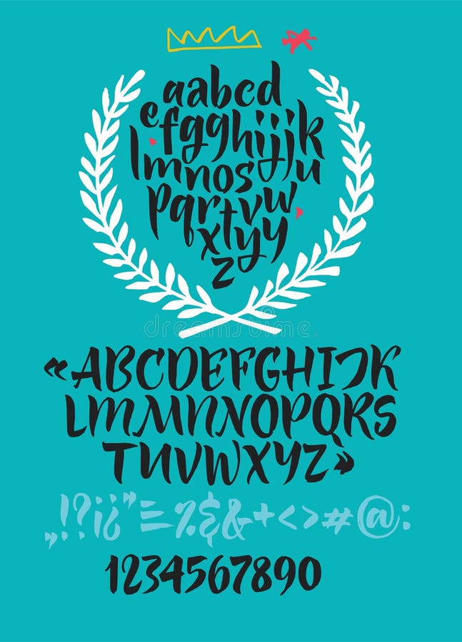 Numbers 0-9 Written with a Brush. Stock Vector - Illustration of ...