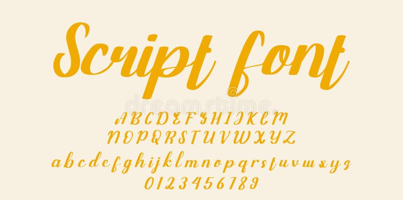 Handwritten Script Font Alphabet Vector Illustration Isolated ...