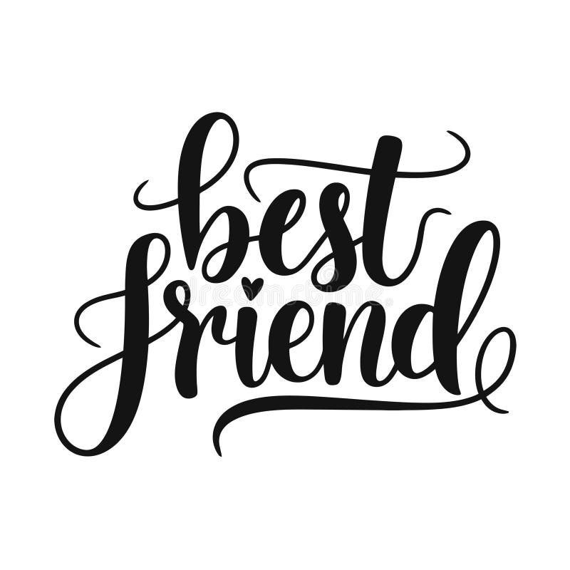 Handwritten Script Spells Out Best Friend in Elegant, Flowing ...