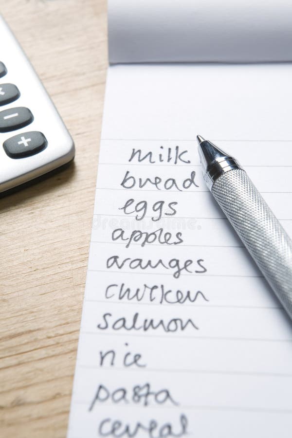 Handwritten Shopping List stock photo. Image of basics - 7518770