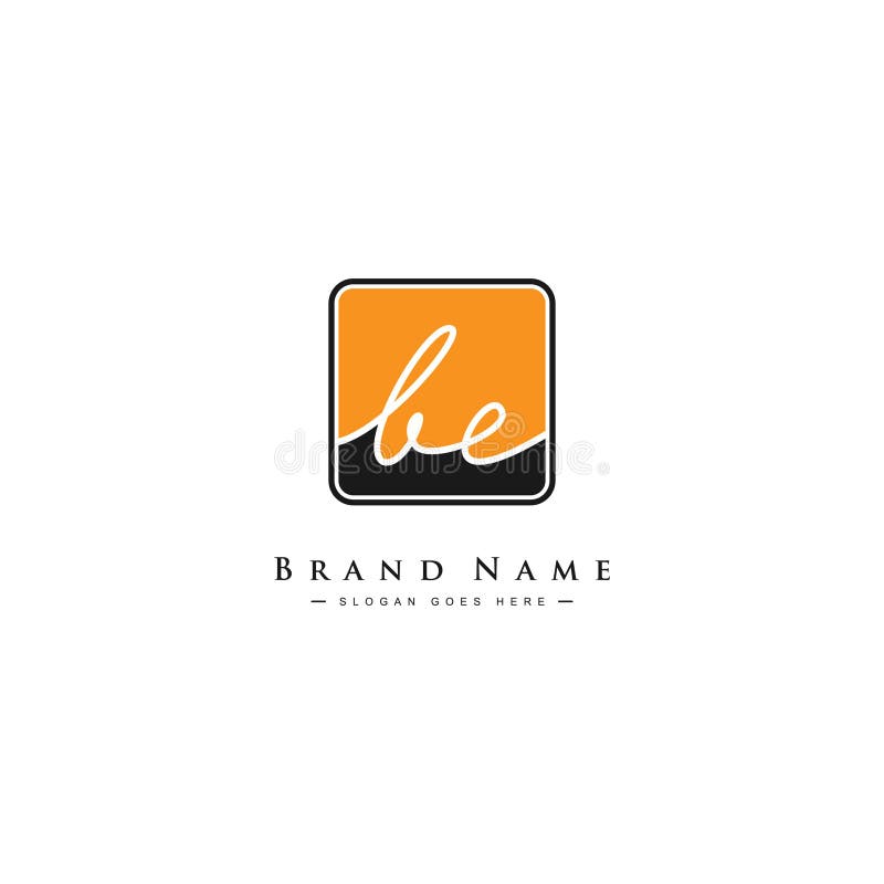 Handwritten Signature Logo for Initial Letter BE - Vector Logo Template ...