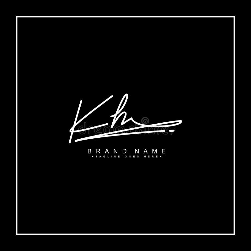 Handwritten Signature Logo for Initial Letter KH - Vector Logo Template ...