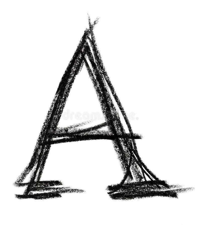 Handwritten Sketch Black Letter a Stock Image - Illustration of capital ...