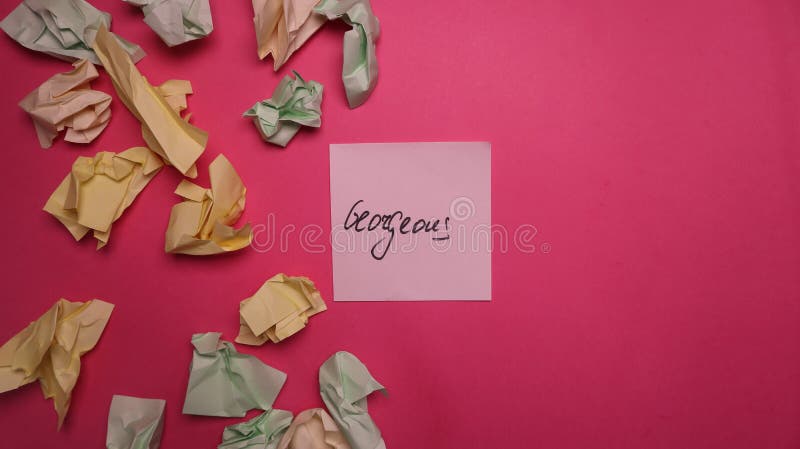 Handwritten on Stick "gorgeous " Stock Photo - Image of sketch, life ...
