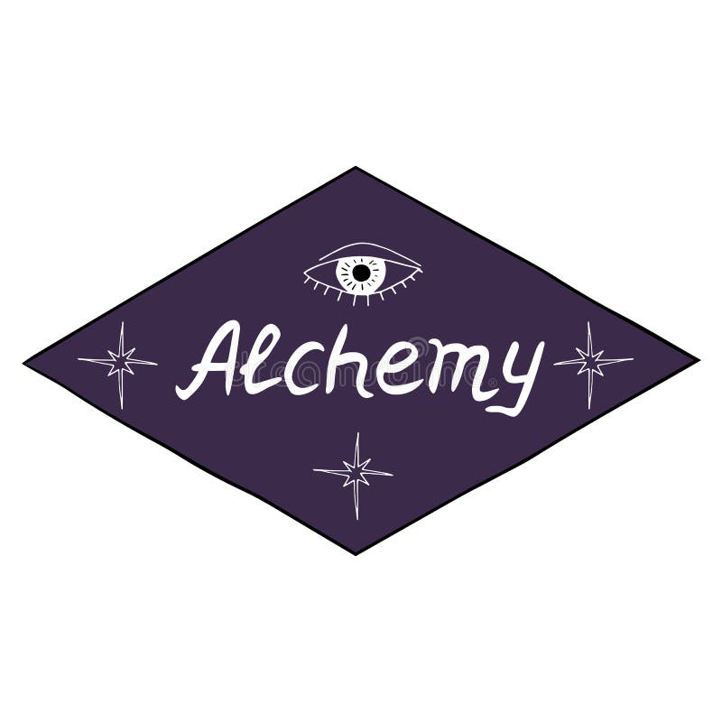 Handwritten Text Alchemy Inside Rhombus Frame. Stock Vector ...
