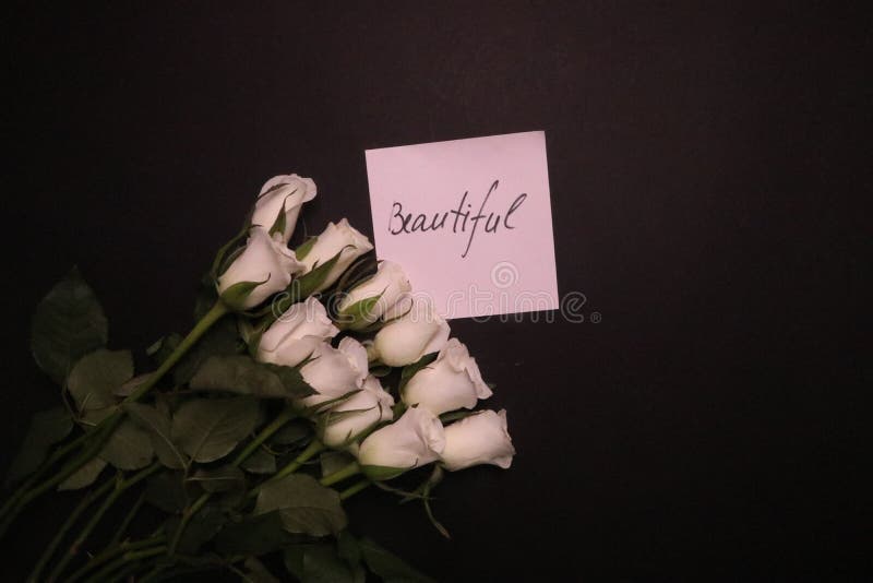Handwritten Text on Sticker "beautiful" Stock Image - Image of marker ...