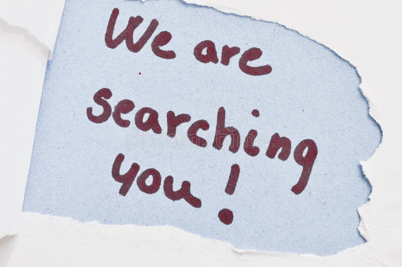Handwritten we are Searching You Text Stock Illustration - Illustration ...