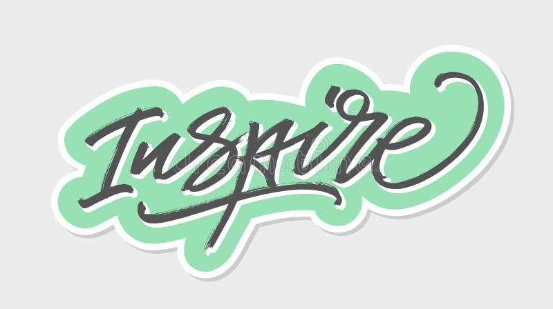 Inspire. Handwritten Words with a Brush. Calligraphy in Vector Stock ...