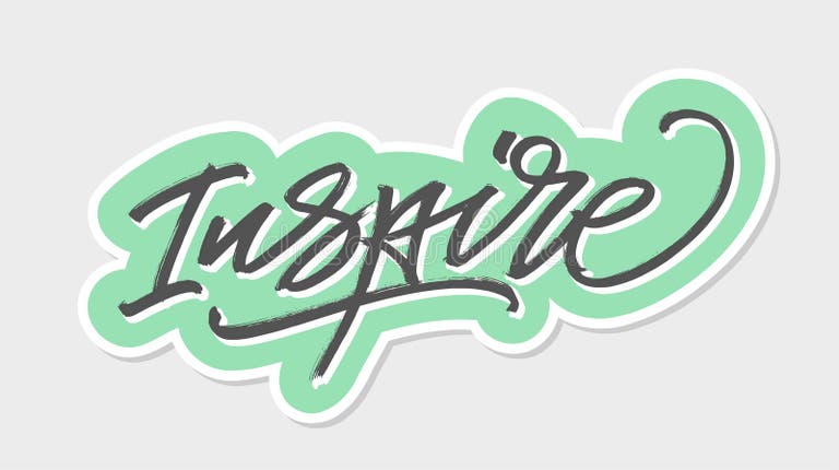 Inspire. Handwritten Words with a Brush. Calligraphy in Vector Stock ...