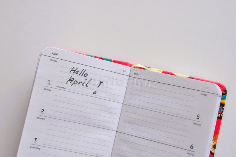 Hello April Write in Calendar Stock Illustration - Illustration of font ...