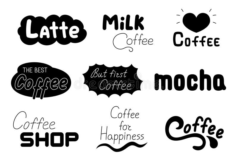 Handwritten Text Coffee Shop. Silhouette Image Stock Vector ...