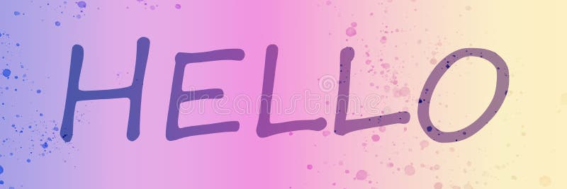 Handwritten Text `Hello`, Illustration Greeting Banner Stock ...