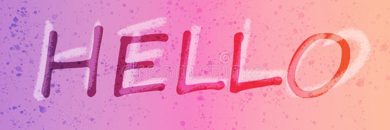 Handwritten Text `Hello`, Illustration Greeting Banner Stock ...