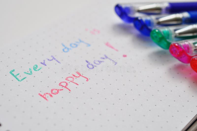 Every Day is Happy Day - Handwritten Text Stock Illustration ...