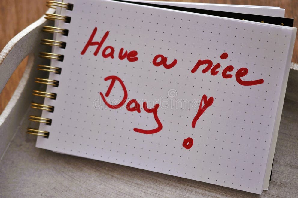 Have a Nice Day Write on a Tray Stock Photo - Image of pink ...