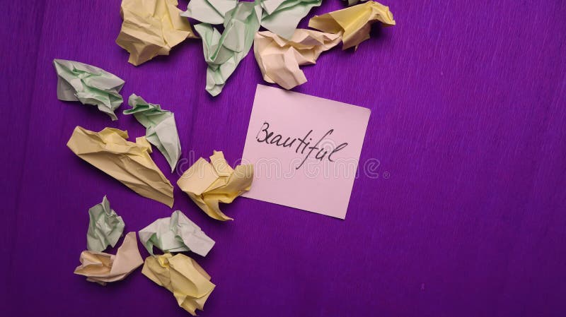 Handwritten Text on Sticker "beautiful" Stock Photo - Image of script ...