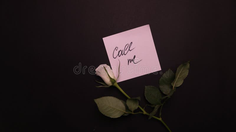 Handwritten Text on Sticker "call Me " Stock Image - Image of marker ...
