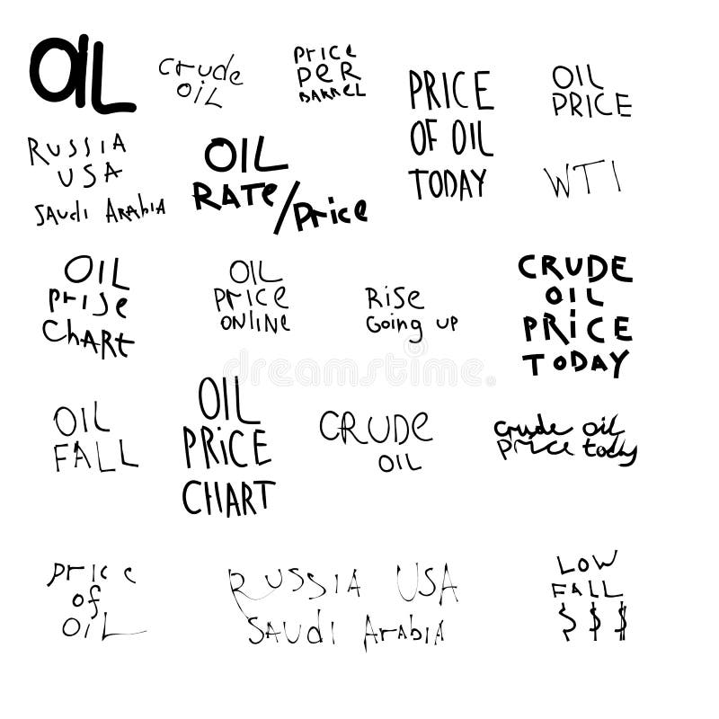 Handwritten Text on the Subject of Oil Prices Stock Illustration ...