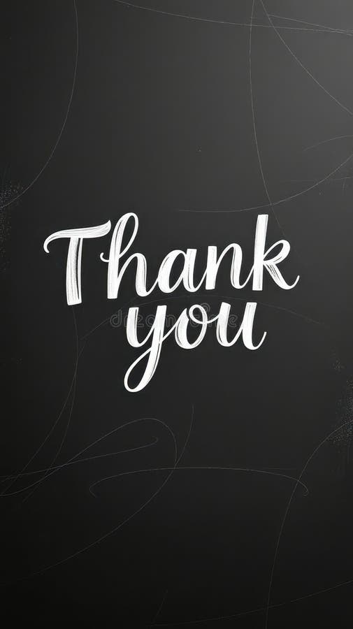 Handwritten Thank You Note on Chalkboard Background Expressing ...