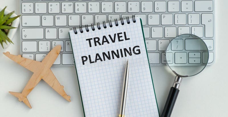 Handwritten of TRAVEL Planning on the Blank Notebook with Map and Globe ...