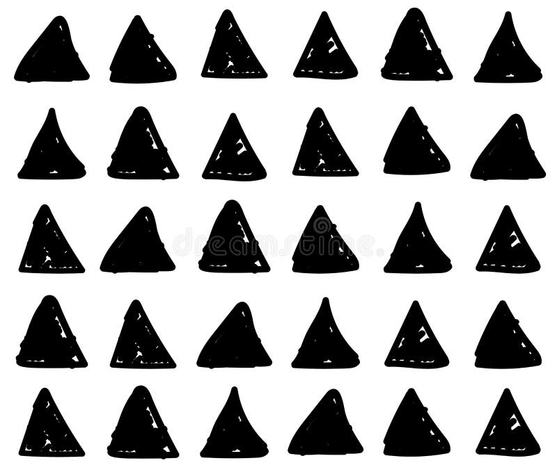 Handwritten Triangle Doodles Seamless Pattern. Lines and Shapes Stock ...