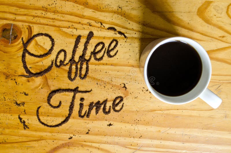 Coffee Time Typography Design Stock Image - Image of black, writing ...