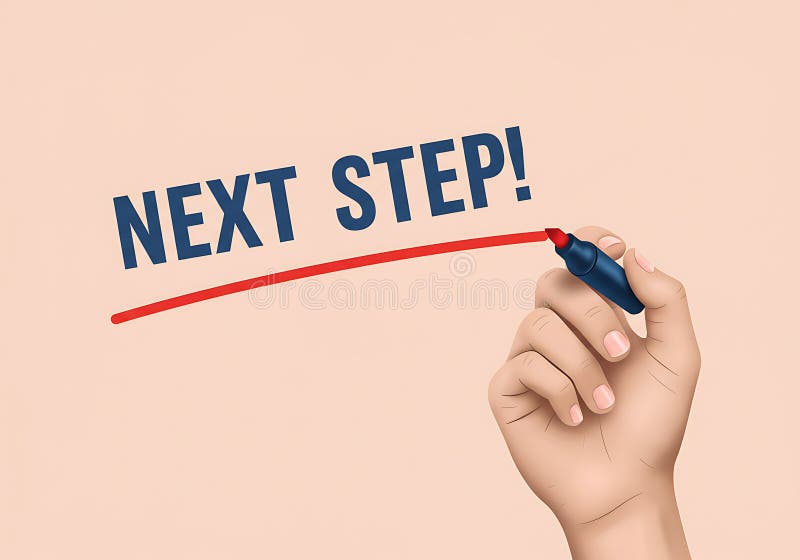 Next Step Forward Motivational Bold Typography Hand Concept Stock ...