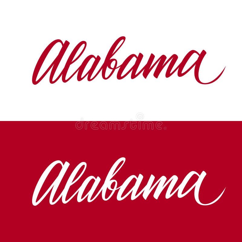 Handwritten U.S. State Name Alabama. Calligraphic Element for Your ...