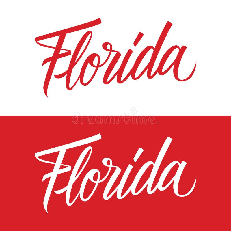 Handwritten U.S. State Name Florida. Calligraphic Element for Your ...