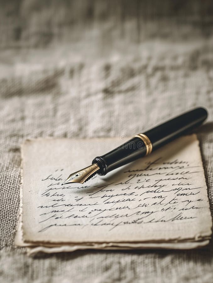 Handwritten Vintage Postcard Featuring Elegant Pen and Nostalgic Text ...