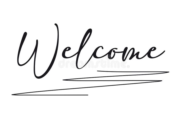 Handwritten Wellcome Sign on a White Background Stock Vector ...