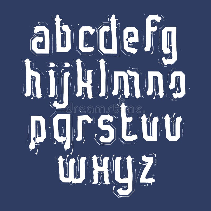 Handwritten White Vector Lowercase Letters, Stylish Letters Set Stock ...