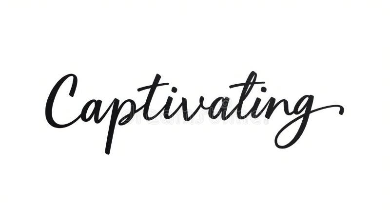 Handwritten Word Captivating in Elegant Cursive Style on a Plain White ...