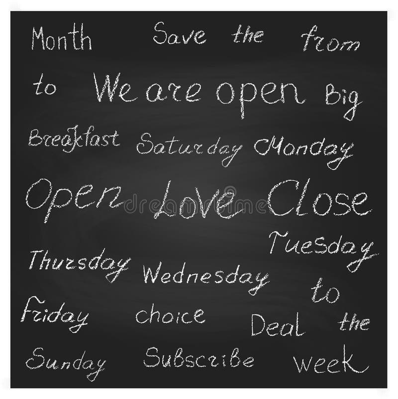 Handwritten words chalk stock vector. Illustration of idea - 39660924