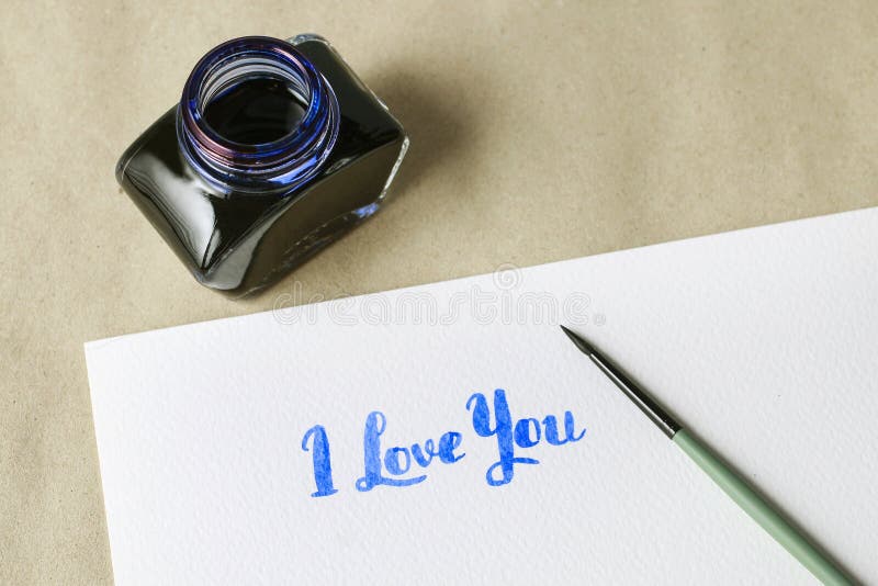 Handwritten Words: I Love You Stock Image - Image of write, handwritten ...