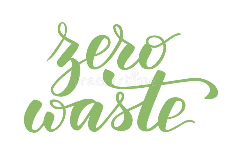 Handwritten Zero waste stock vector. Illustration of isolated - 145931091