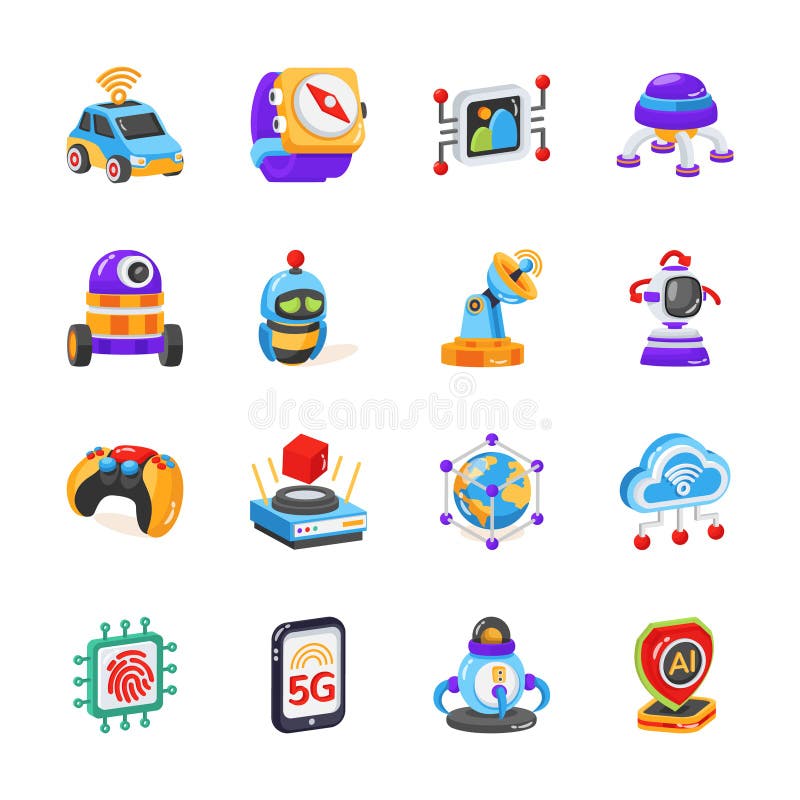 Handy Bundle of AI and Future Technology 3D Icons Stock Vector ...