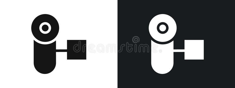 Handy Cam Icon Linear Graphics Set Vector in Black Stock Illustration ...
