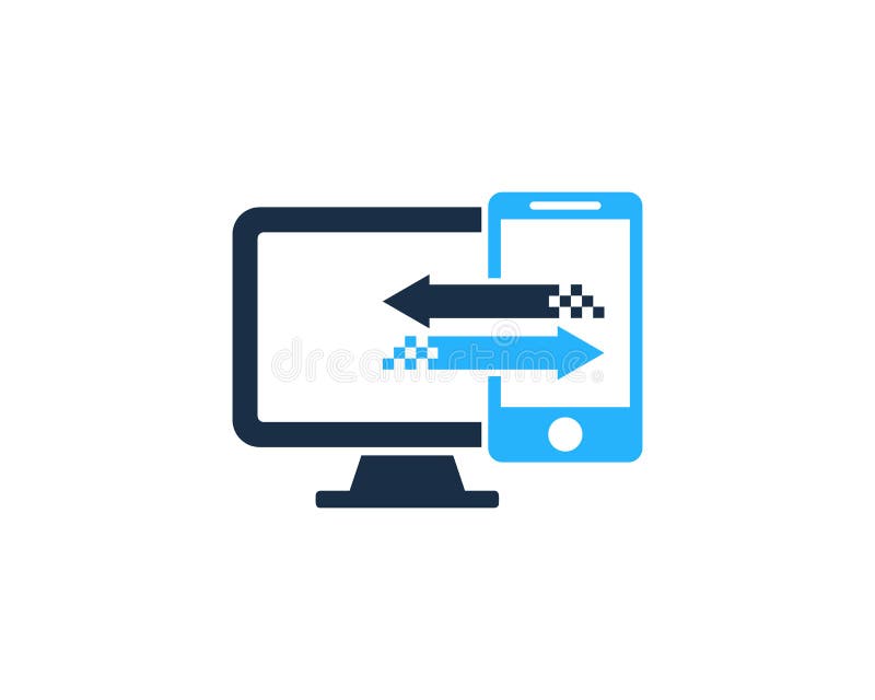 Handy-Computer-Ikone Logo Design Element Vektor Abbildung ...