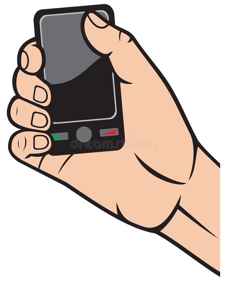 Handy in der Hand vektor abbildung. Illustration von hand - 25635760