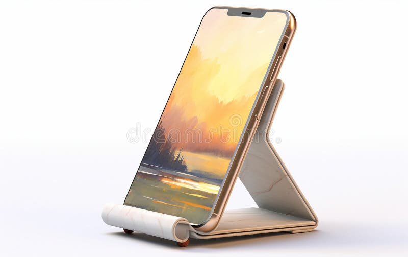 Handy Device Holder on White Background Stock Illustration ...