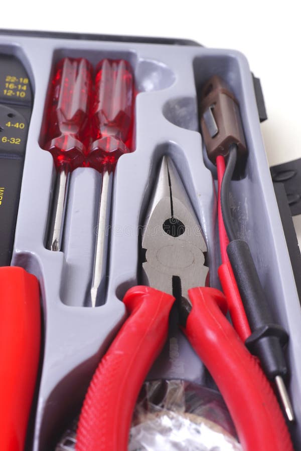 Electrical Tools and Components -Needle Nose Pliers Stock Photo - Image ...