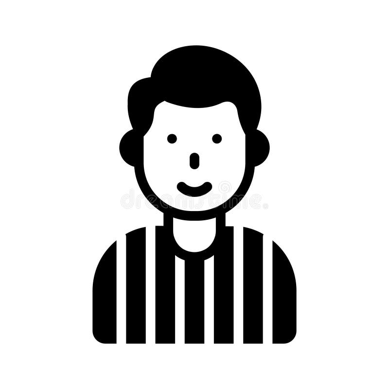 A Handy Glyph Style Icon Showing Referee Character Stock Vector ...