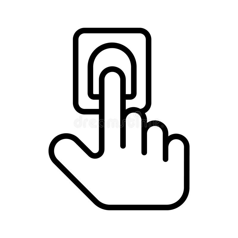 A Handy Icon of Touch Hand Designed in Outline Style Stock Illustration ...