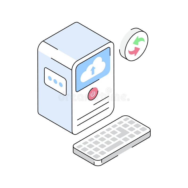 A Handy Isometric Icon Showing Cloud Processing Unit Stock Vector ...