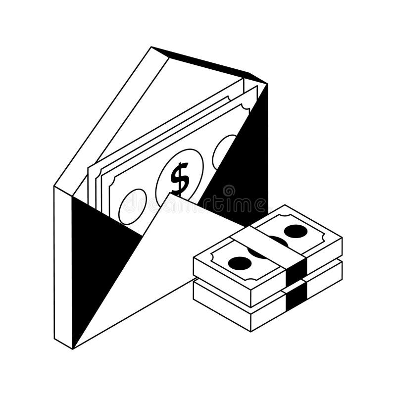 A Handy Isometric Icon Showing Money Envelope Stock Vector ...