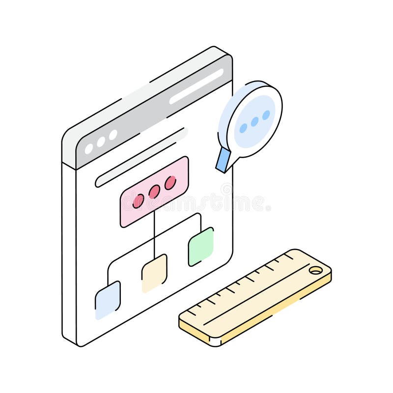 A Handy Isometric Icon Showing Web Algorithm Stock Vector ...