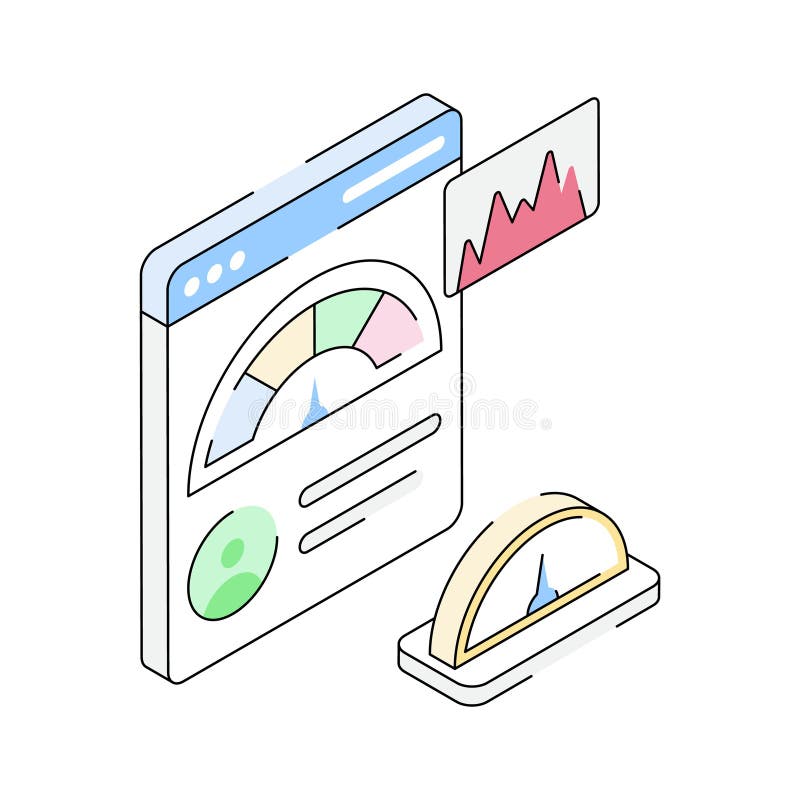 A Handy Isometric Outline Icon of Business Performance Stock Vector ...